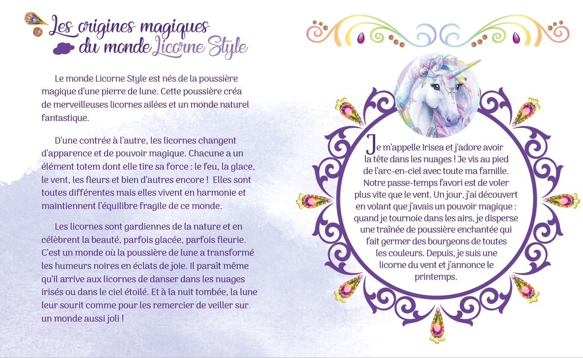 Licorne Style - Ma pochette créative - Licorne arc-en-ciel - Playbac