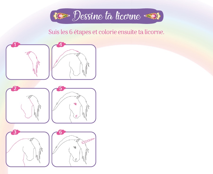 Licorne Style - Ma pochette créative - Licorne arc-en-ciel - Playbac