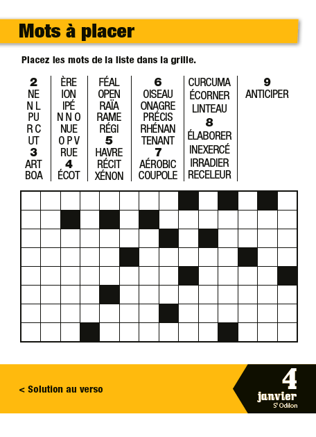 Calendrier Mots croisés en 365 jours - L'Année à Bloc - Playbac