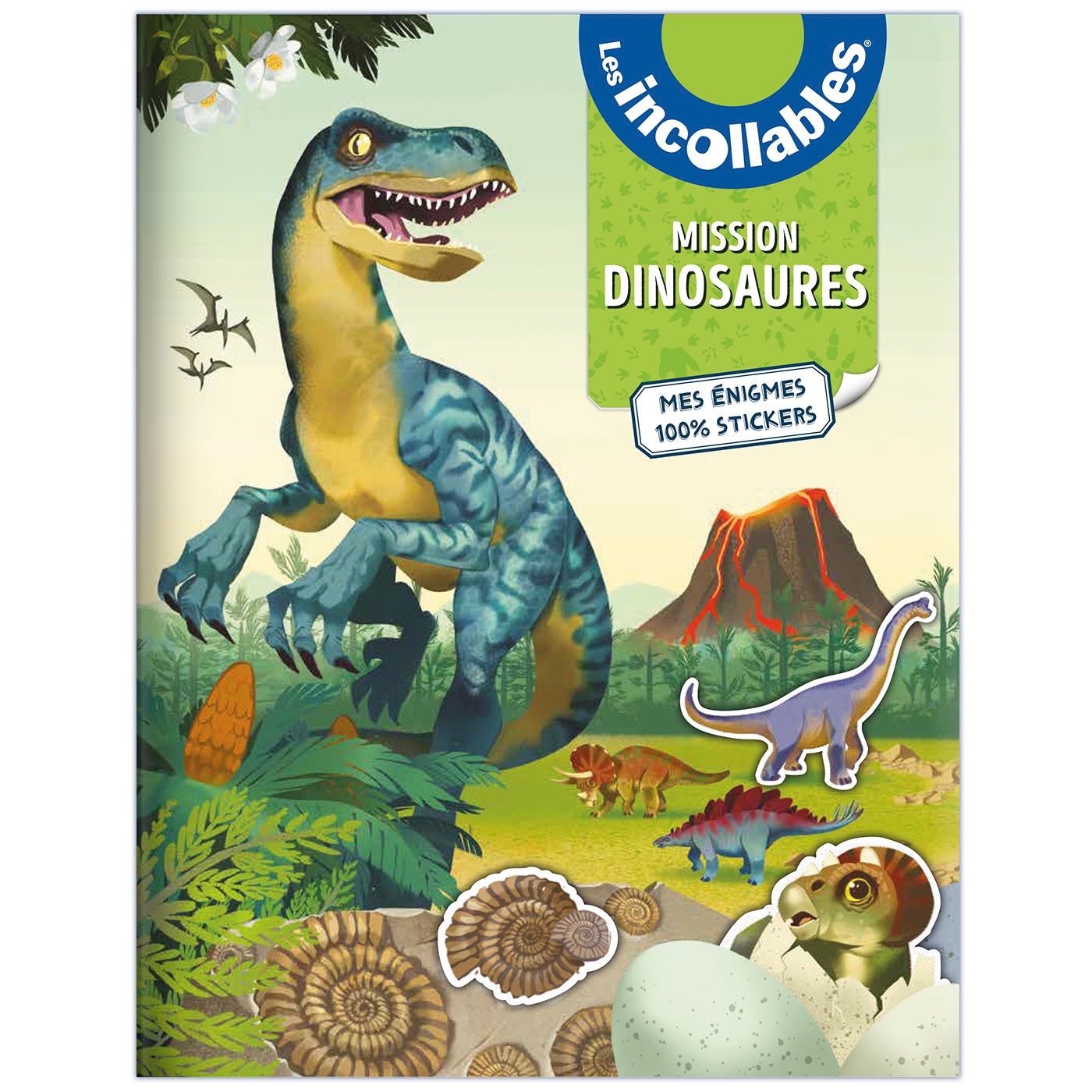Les Incollables - Mes énigmes en stickers - Mission Dinosaures - Playbac