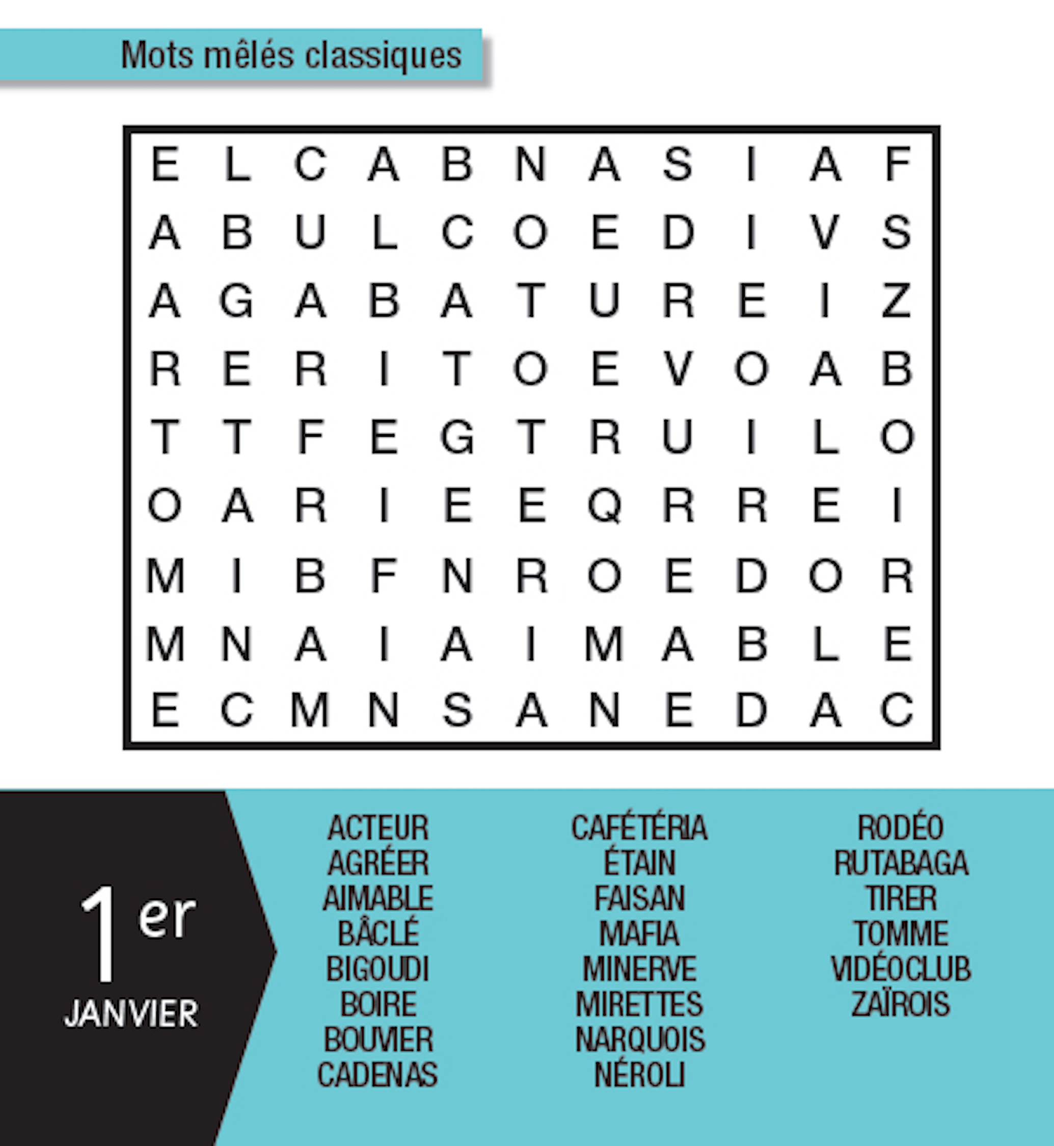 Mini calendrier - 365 mots mêlés - Playbac