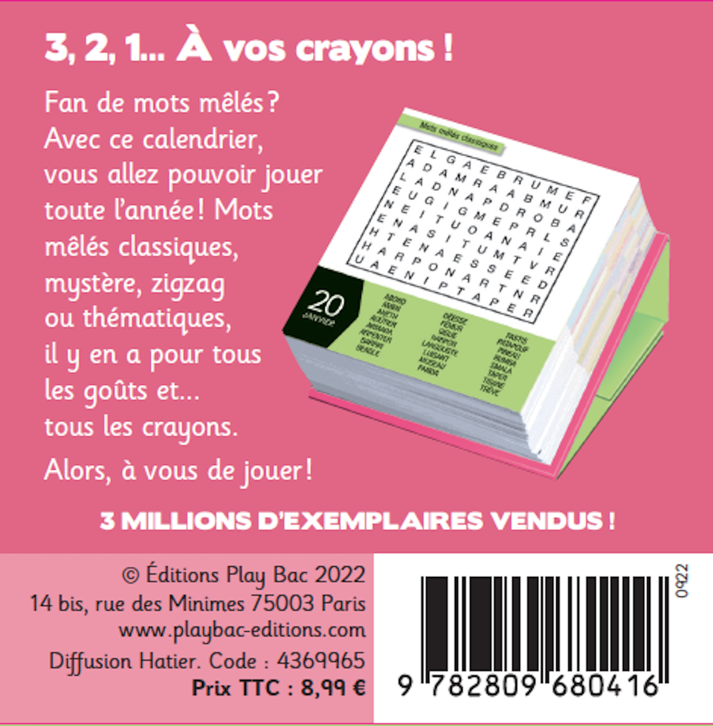 Mini calendrier - 365 mots mêlés - Playbac